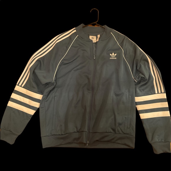 adidas | Jackets & Coats | Adidas Xl Blanche Bluewhite Track Jacket ...